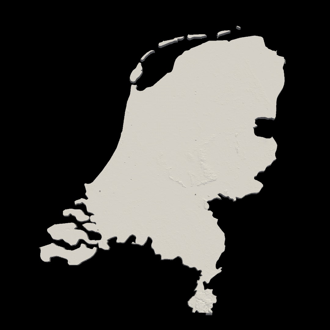 3D Topographical Relief Map of the Netherlands CNC, 3D Print Terrain ...