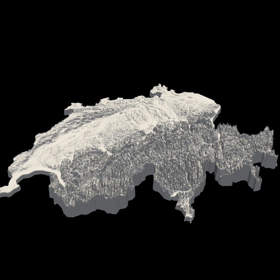 3D Topographical Relief Map of Switzerland CNC, 3D Print Terrain STL ...