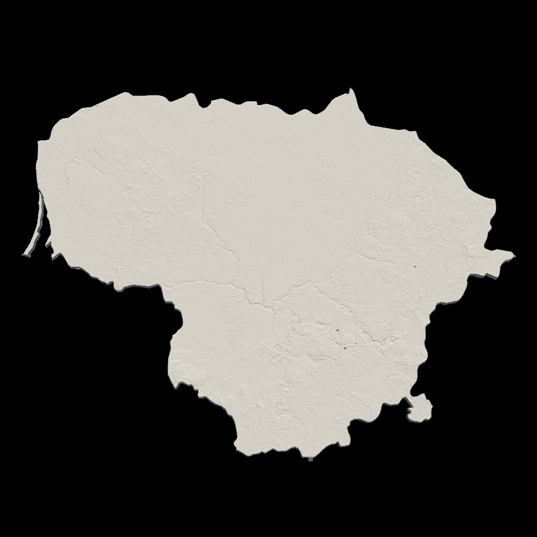 3D Topographical Relief Map of Lithuania CNC, 3D Print Terrain STL ...