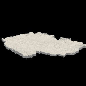 3D Topographical Relief Map of Czechia CNC, 3D Print Terrain STL Model ...