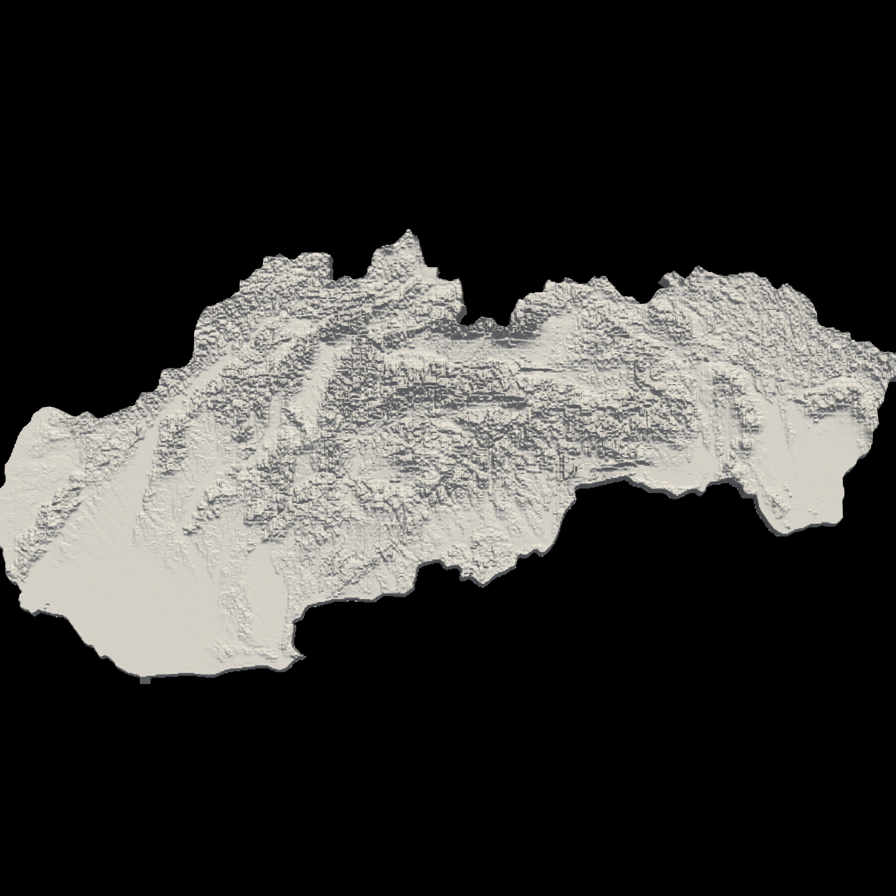 3D Topographical Relief Map of Slovakia CNC, 3D Print Terrain STL Model ...