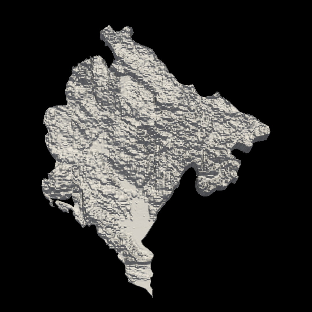 3D Topographical Relief Map of Montenegro CNC, 3D Print Terrain STL ...