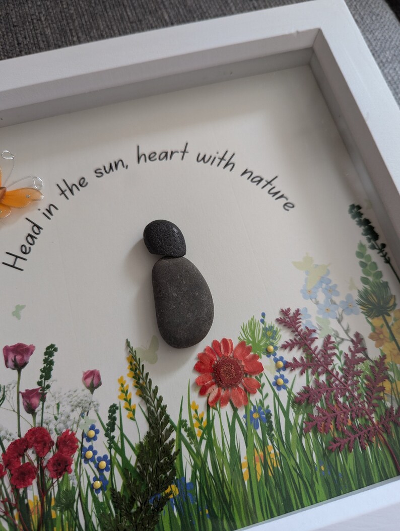 Head in the Sun, Heart With Nature Pebble Picture - Etsy UK