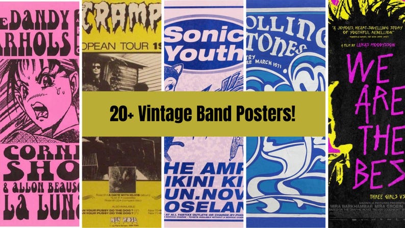 Digital Download Vintage Rock Punk Band Music Posters for Bedroom ...