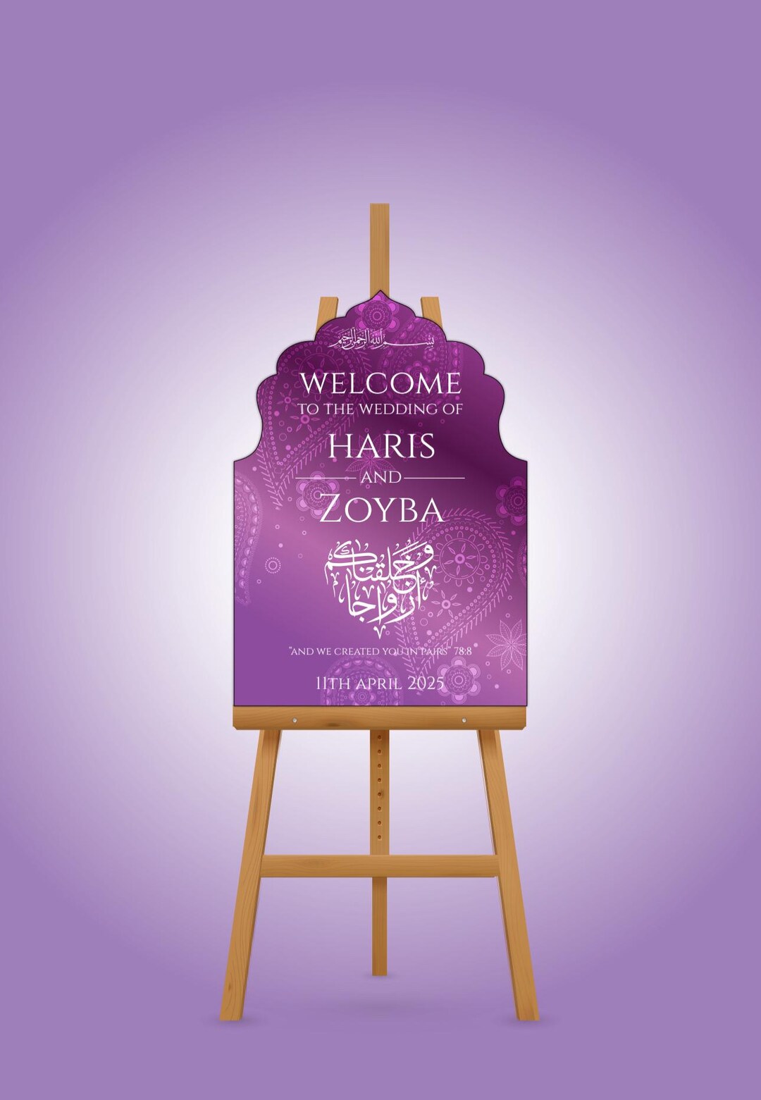 Mughal | Majestic | Welcome Sign | Nikkah Welcome Sign | Nikkah ...