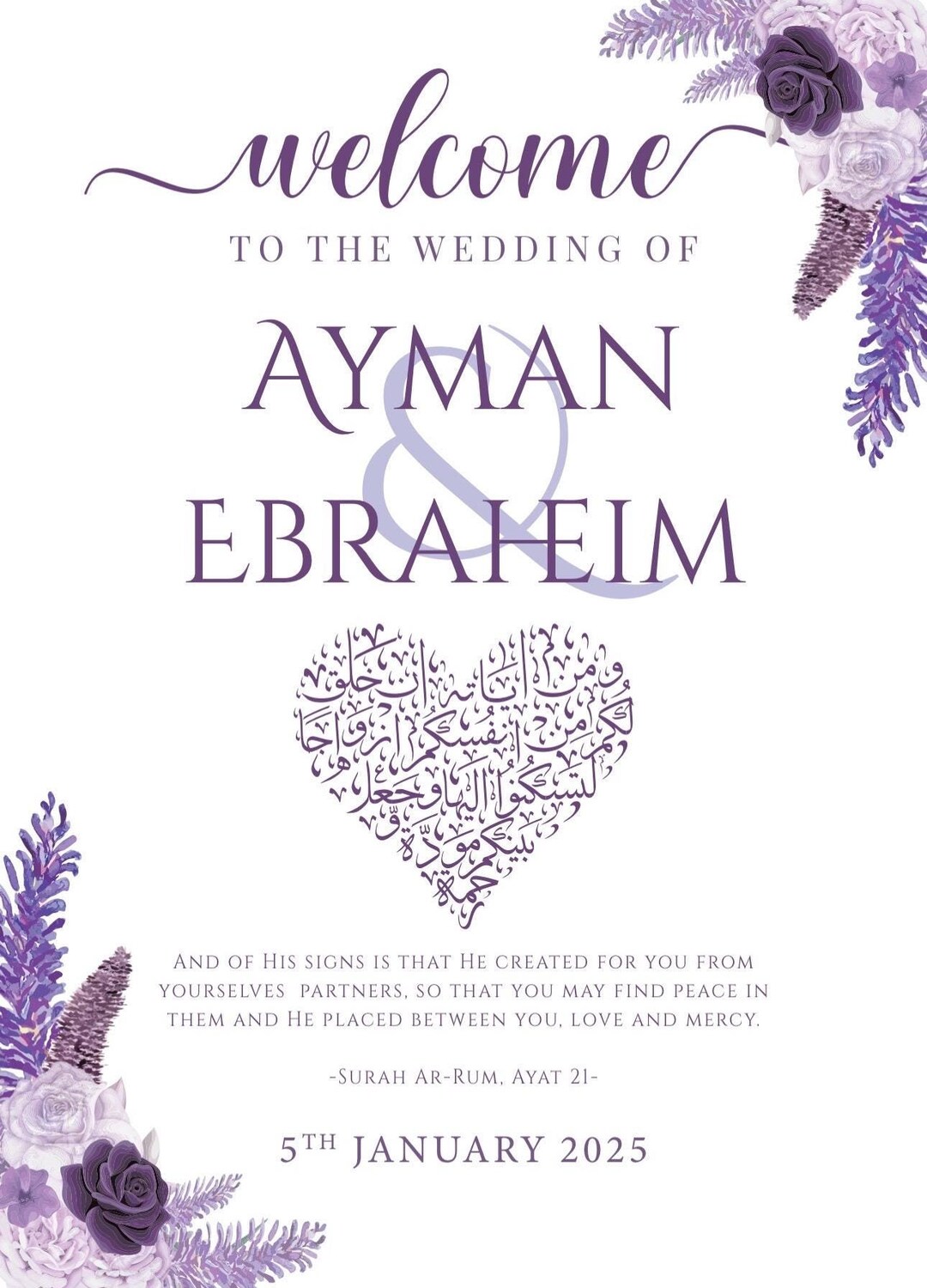 Nikkah Colourful Nikkah Welcome Signs Nikkah Decor Islamic Nikkah ...