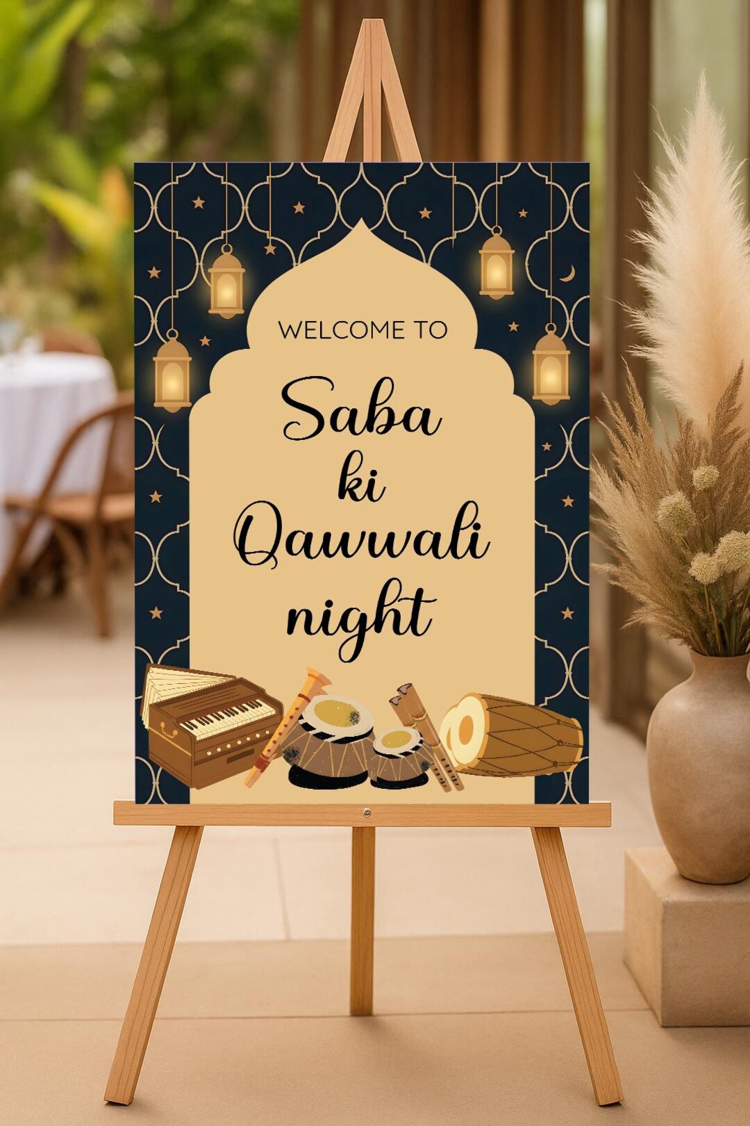 Qawwali Night Welcome Sign | Mehfil Decor Musical Evening Board - Etsy