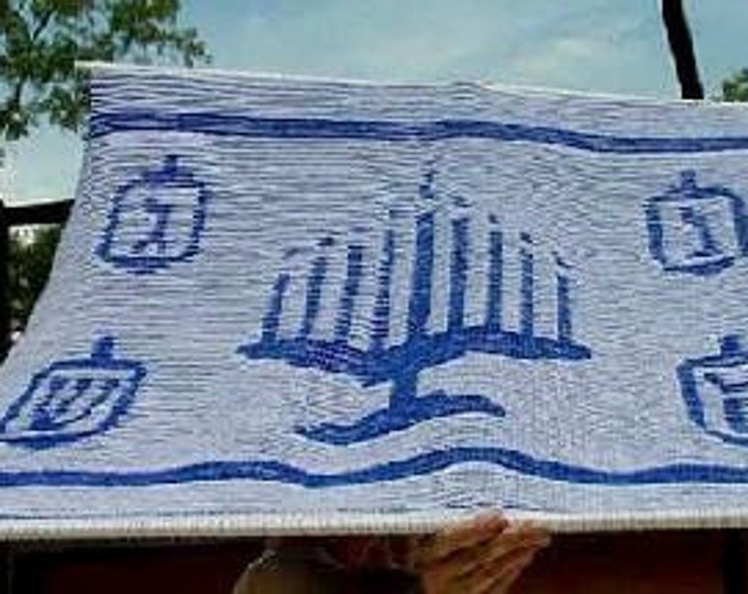 Illusion Knitted Chanukah Miracle Blanket\/wall Hanging - Judaica ...