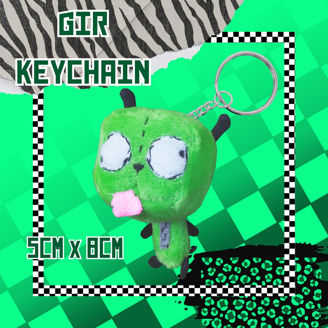 Gir Keychain | Invader Zim | Scene/scene Kid | Alternative | Handmade ...