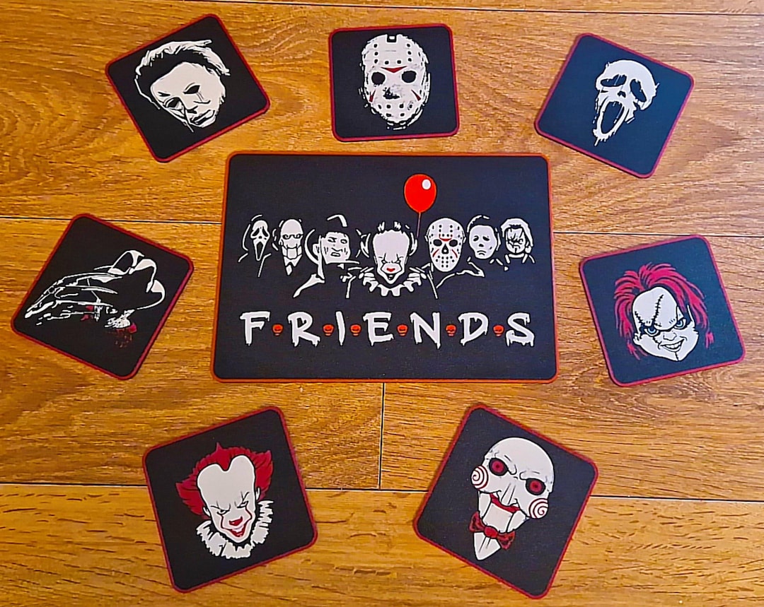 Halloween Horror Collection Placemat and Coasters 3D Printed Easy Clean ...