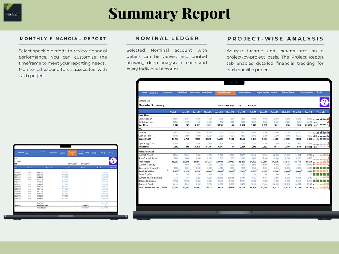 Bookkeeping Template for Small Businesses | Excel | Automated Financial ...