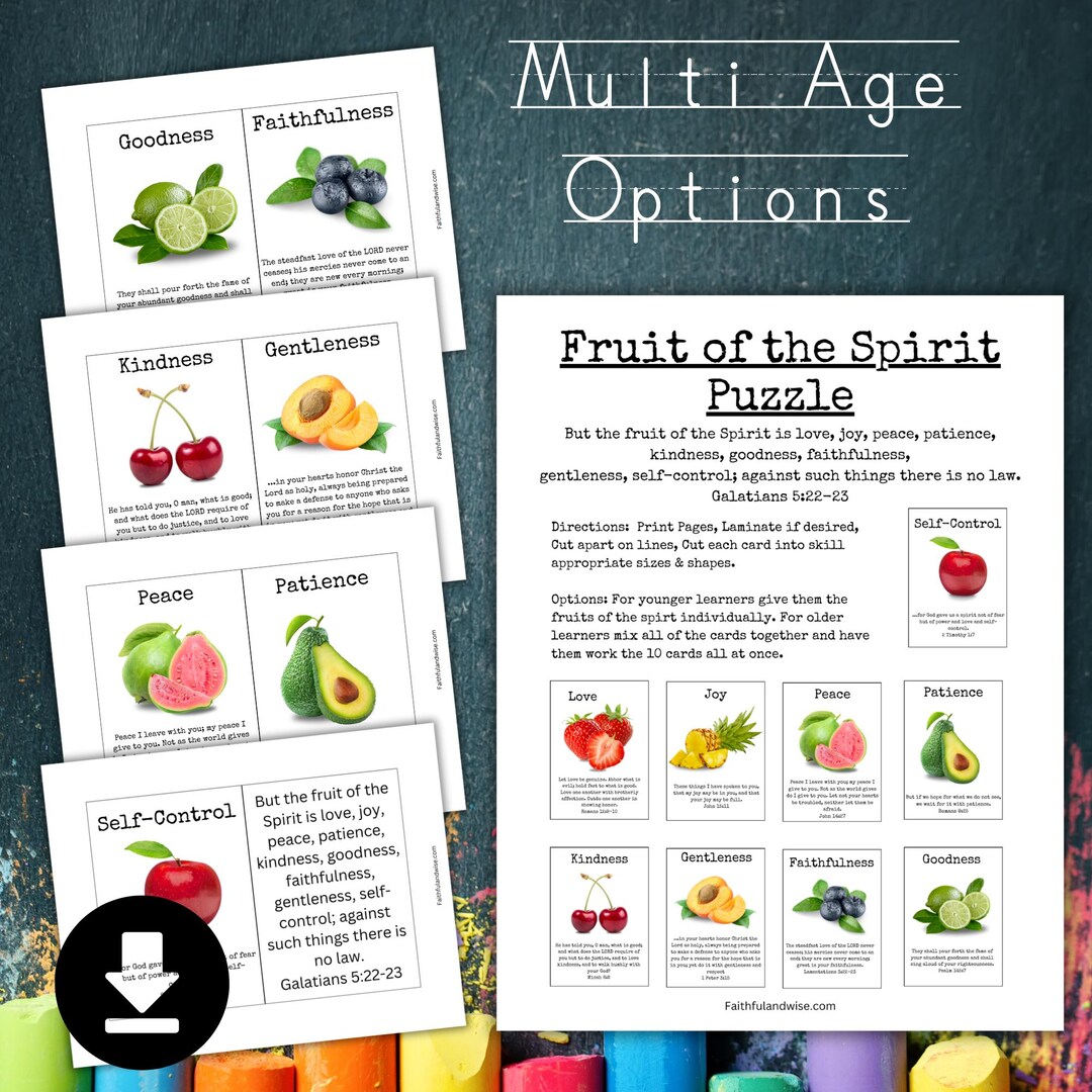 Fruit of the Spirit PUZZLE | Printable Kids Educational Activities ...