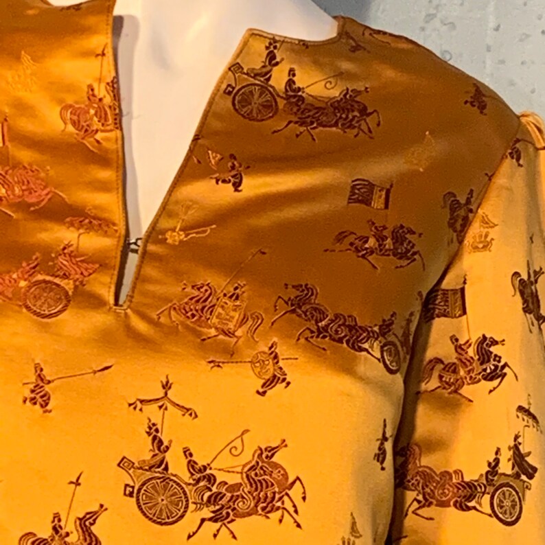 70s Cropped Tunic Asian Inspired Embroidered Silk Blend | Etsy