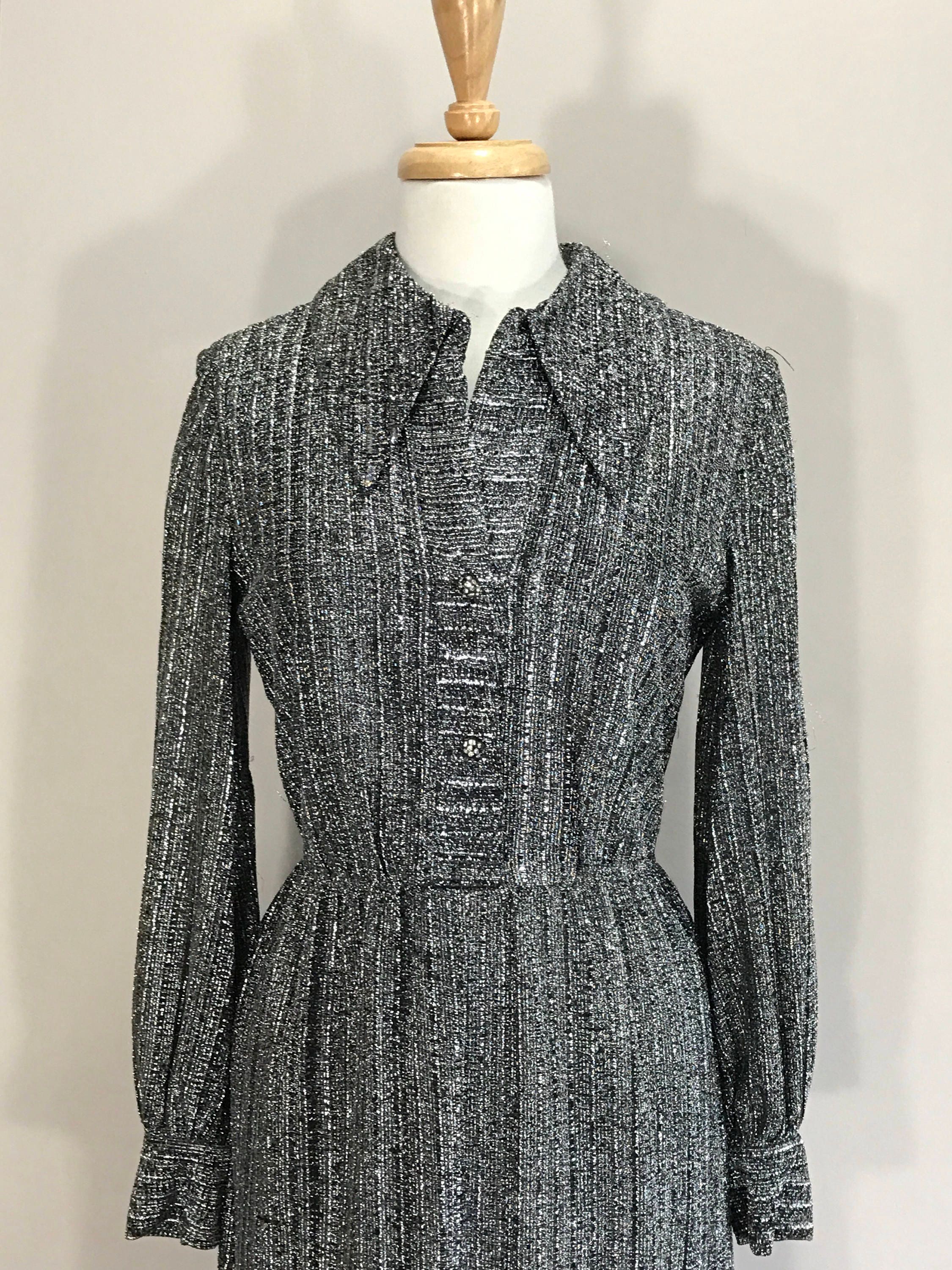 60S silver metallic maxi ball gown retro ball gown silver | Etsy