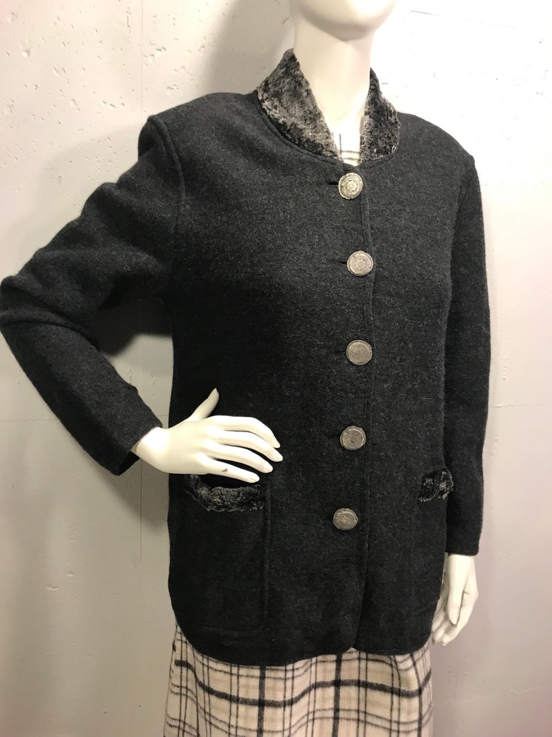 90s Geiger of Austria wool coat Geiger grey wool carcoat | Etsy