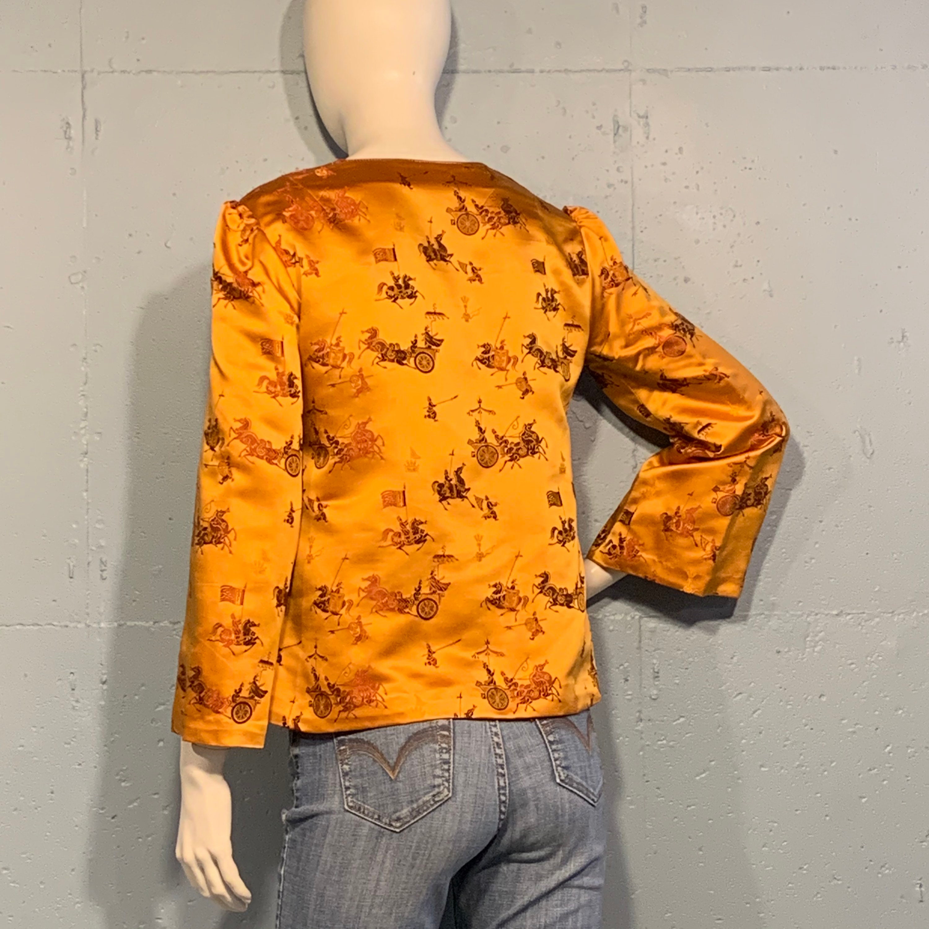 70s Cropped Tunic Asian Inspired Embroidered Silk Blend | Etsy