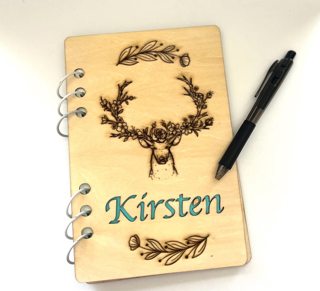Custom Laser Engraved Wood Notebook - Etsy