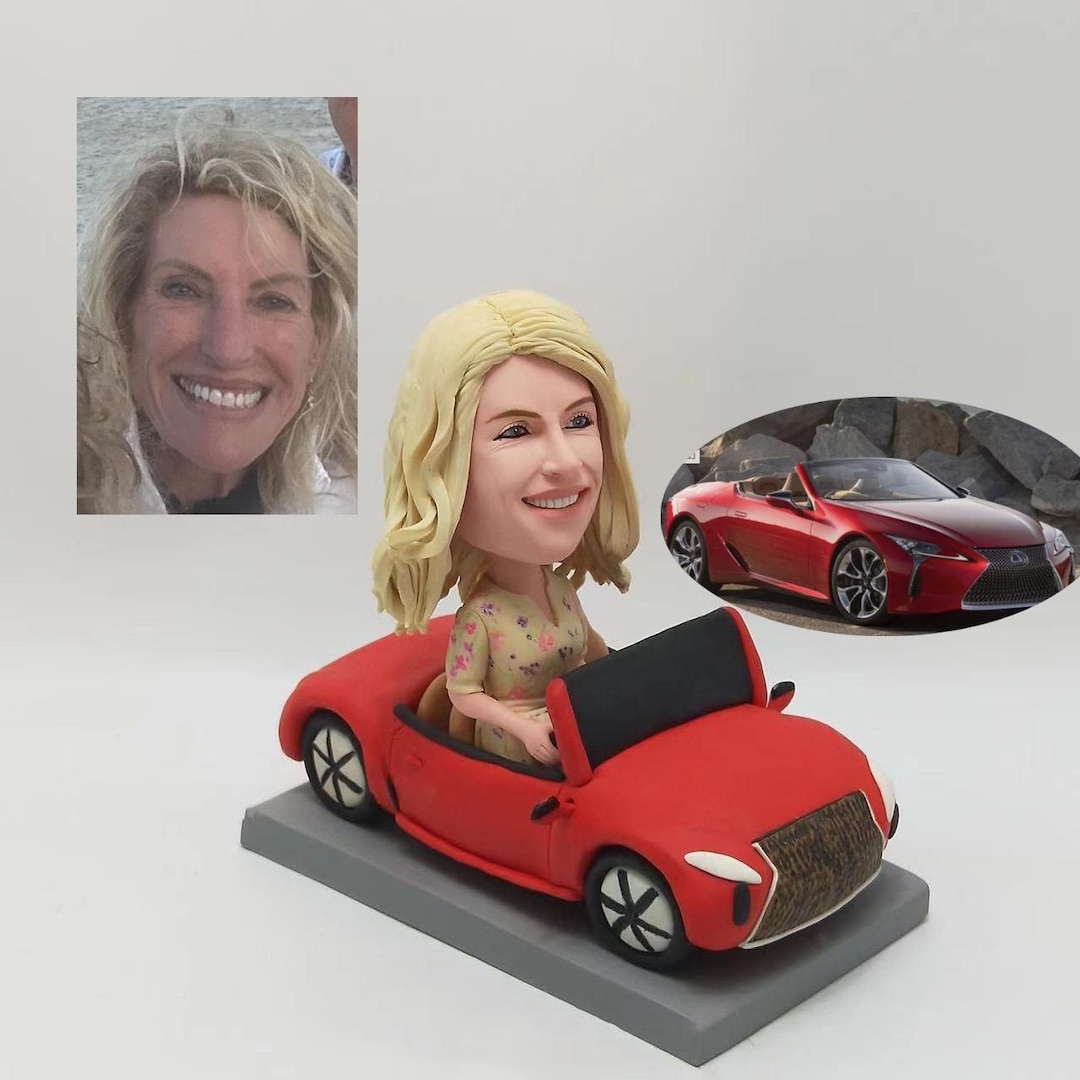 Custom Female in Car Bobblehead, Custom Race Car Bobblehead, Custom ...