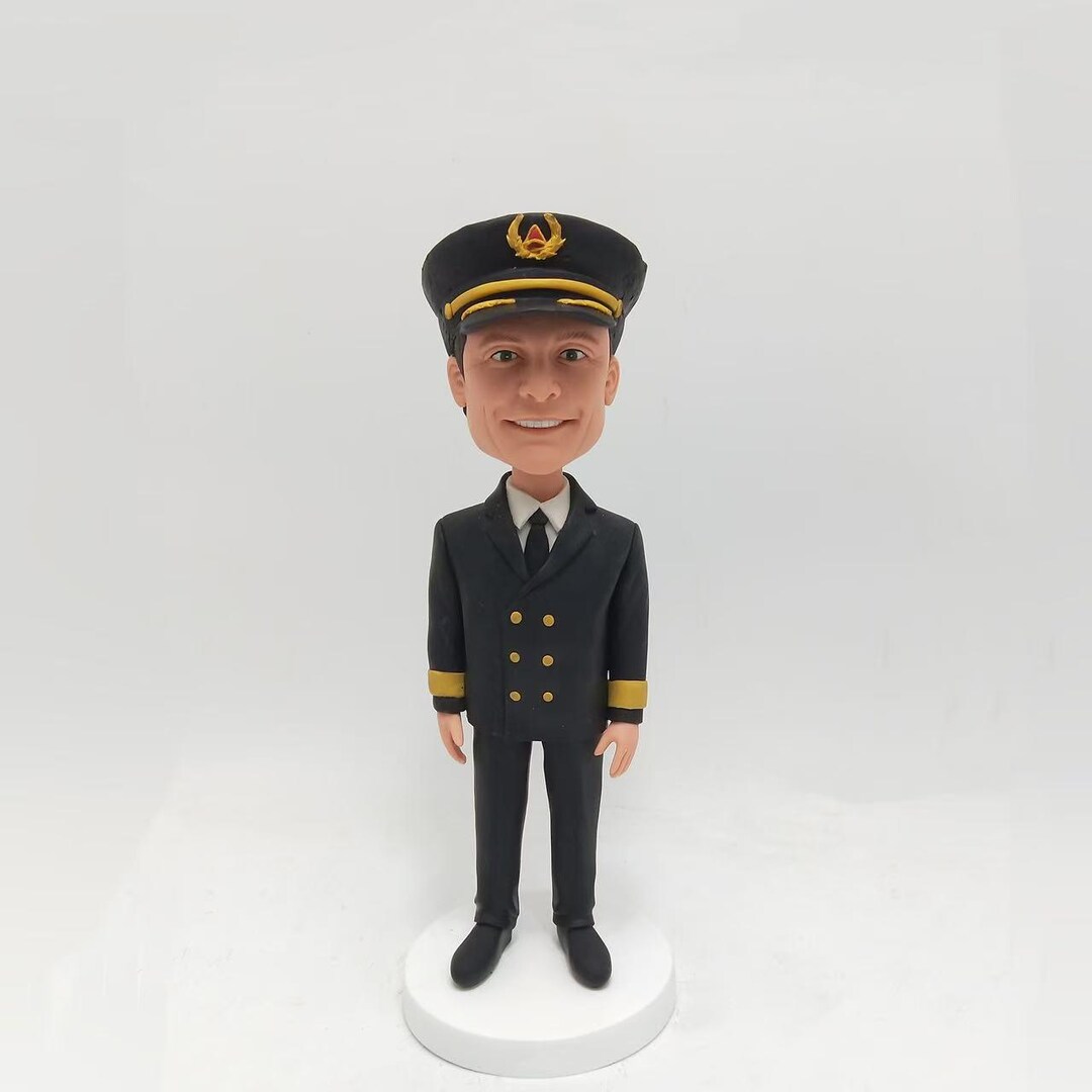 Custom Pilot and Police Officer Figurine Personalized Cruise Captain ...