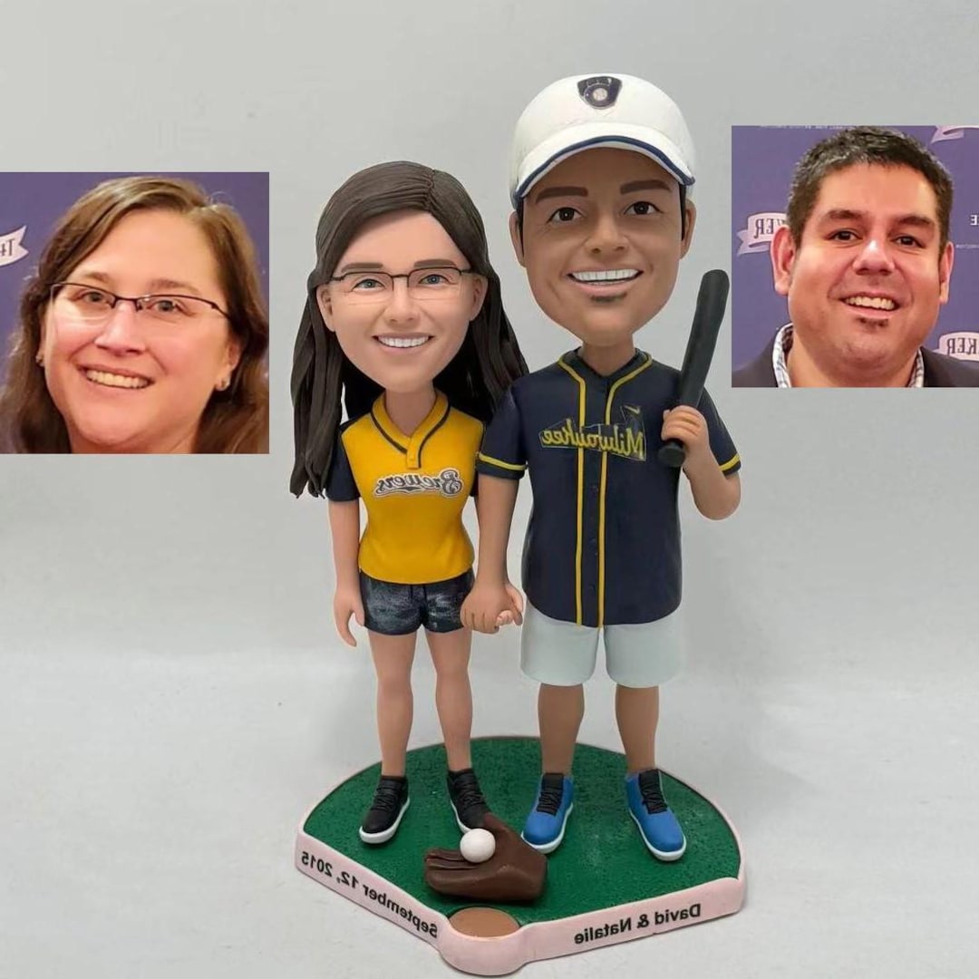 Custom Baseball Couple Bobblehead, Custom Couple Bobblehead Christma ...
