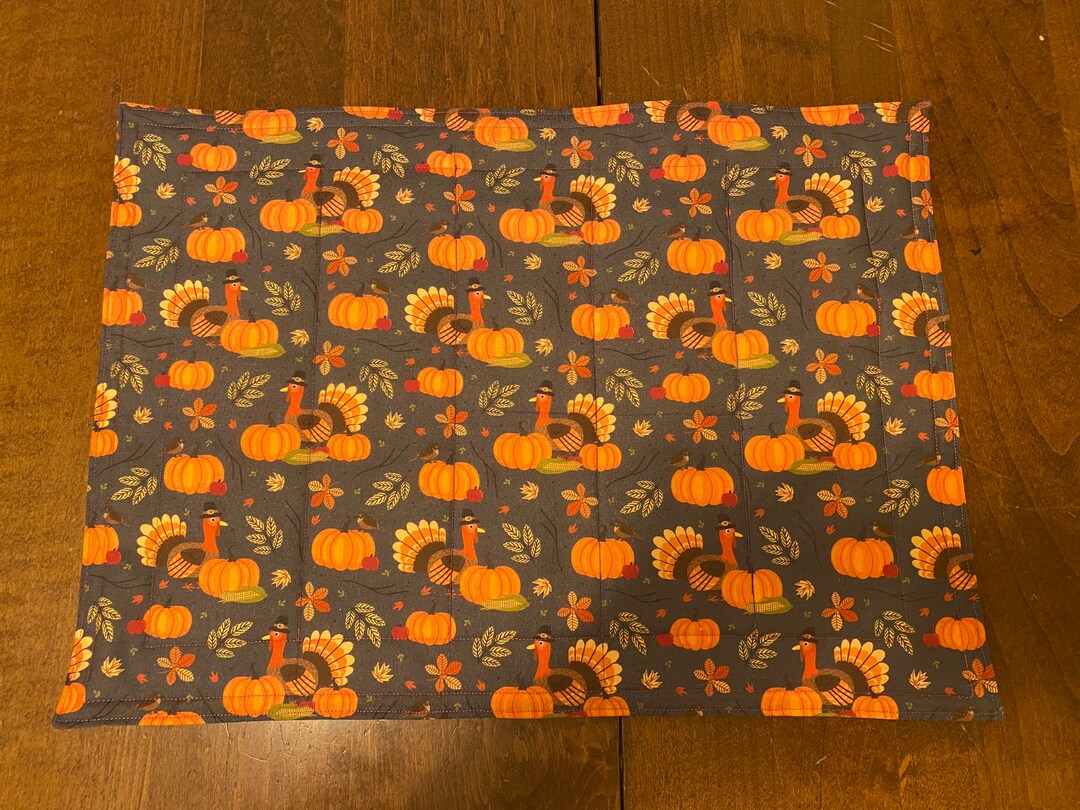 Thanksgiving Placemats, Turkey Placemats, Holiday Placemats, Quilted ...