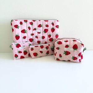 Mini Wallet W/ Pocket, Cute Quilted Aesthetic Zipper Pouch, Floral ...