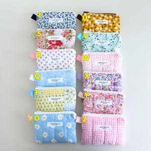 Mini Wallet W/ Pocket, Cute Quilted Aesthetic Zipper Pouch, Floral ...