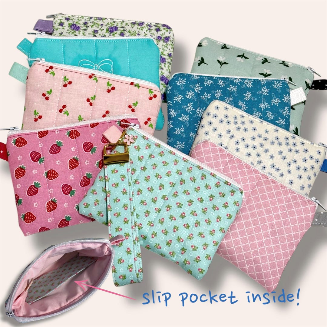 Mini Wallet, Cute Quilted Aesthetic Zipper Pouch, Squishy Soft Coin ...