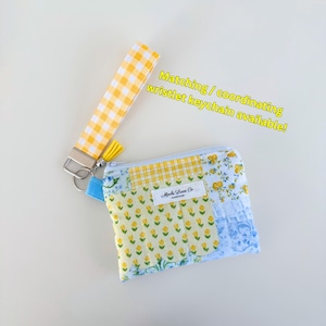 Mini Wallet W/ Pocket, Cute Quilted Aesthetic Zipper Pouch, Floral ...