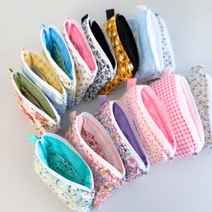 Mini Wallet W/ Pocket, Cute Quilted Aesthetic Zipper Pouch, Floral ...