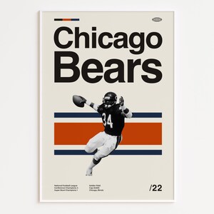 Chicago Bears Poster, Minimalist, Helvetica, Mid-century Modern ...