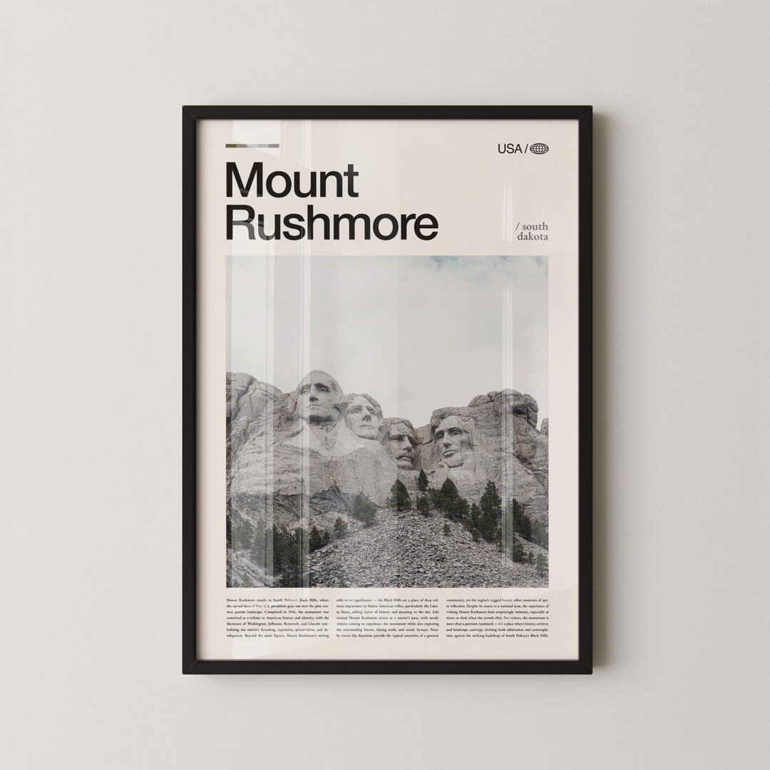 Mount Rushmore Print, Black Hills Photography, American Landmark Wall ...