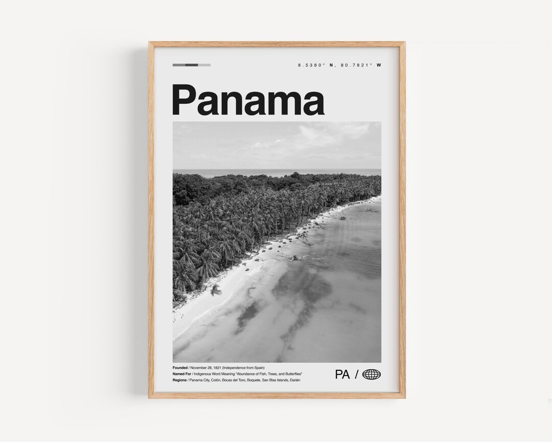 Panama Print Black and White No 1, Panama Wall Art, Panama Poster ...