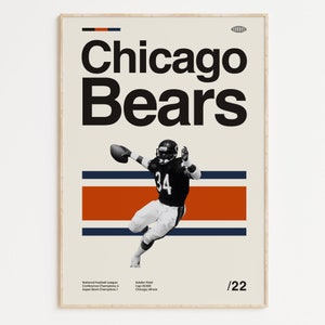 Chicago Bears Poster, Minimalist, Helvetica, Mid-century Modern ...