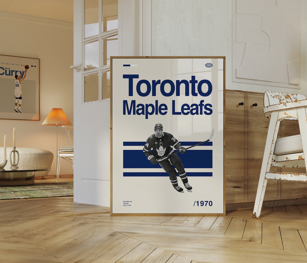 Toronto Maple Leafs Poster, Minimalist, Helvetica, Mid-century Modern ...