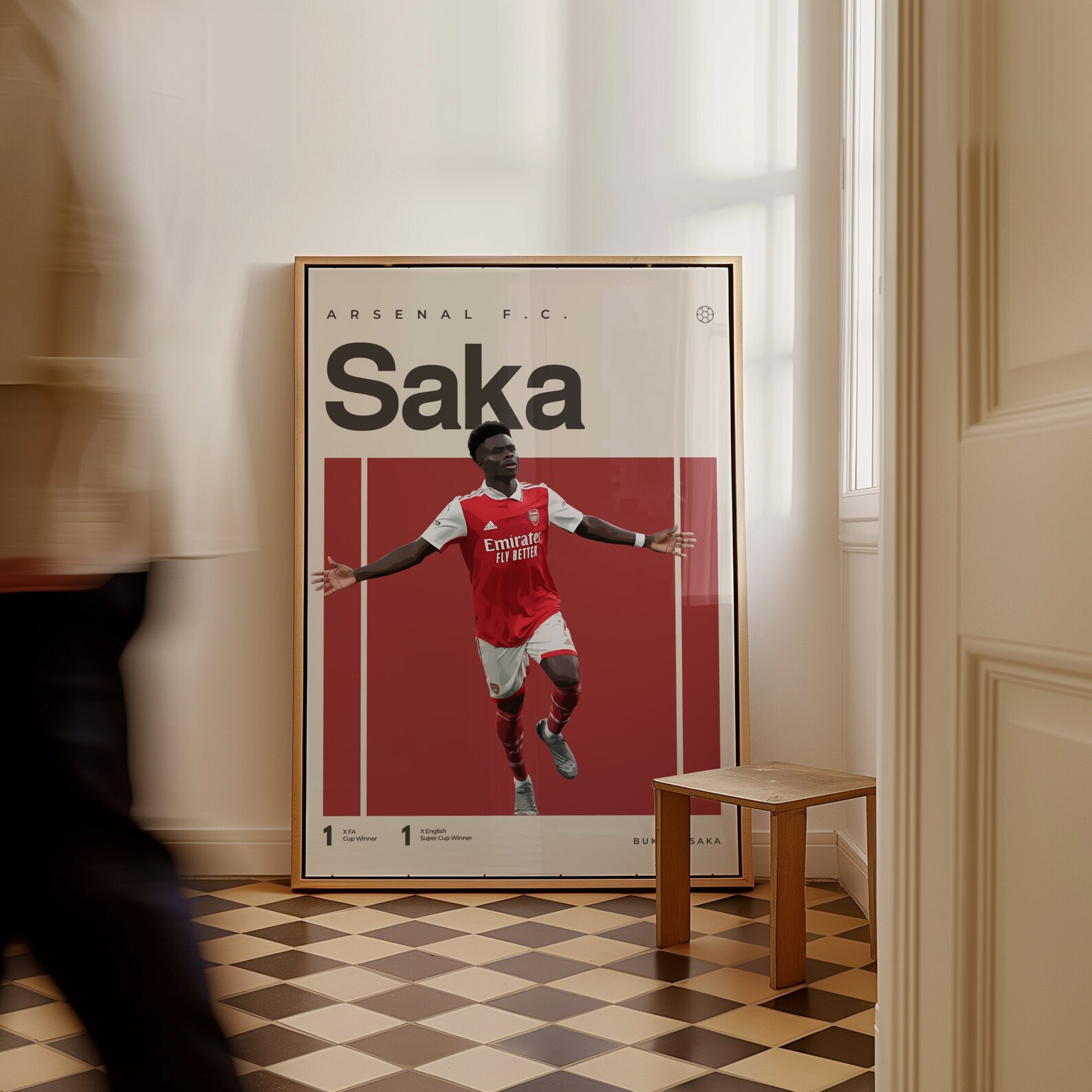 Bukayo Saka Poster, Football Poster, Minimalist, Helvetica, Mid-century ...