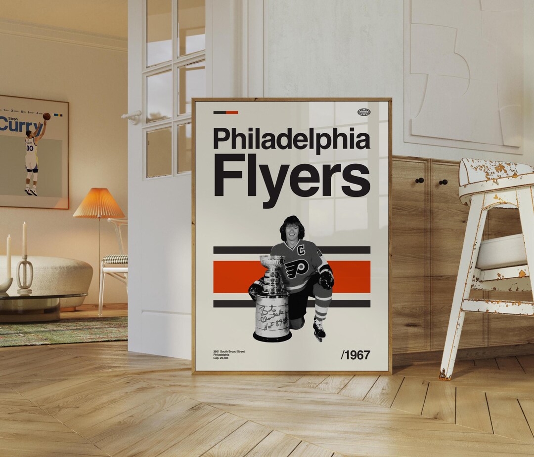 Philadelphia Flyers Poster, Minimalist, Helvetica, Mid-century Modern ...