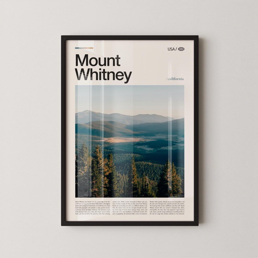 Mount Whitney Print California, Mount Whitney Wall Art, Mount Whitney ...