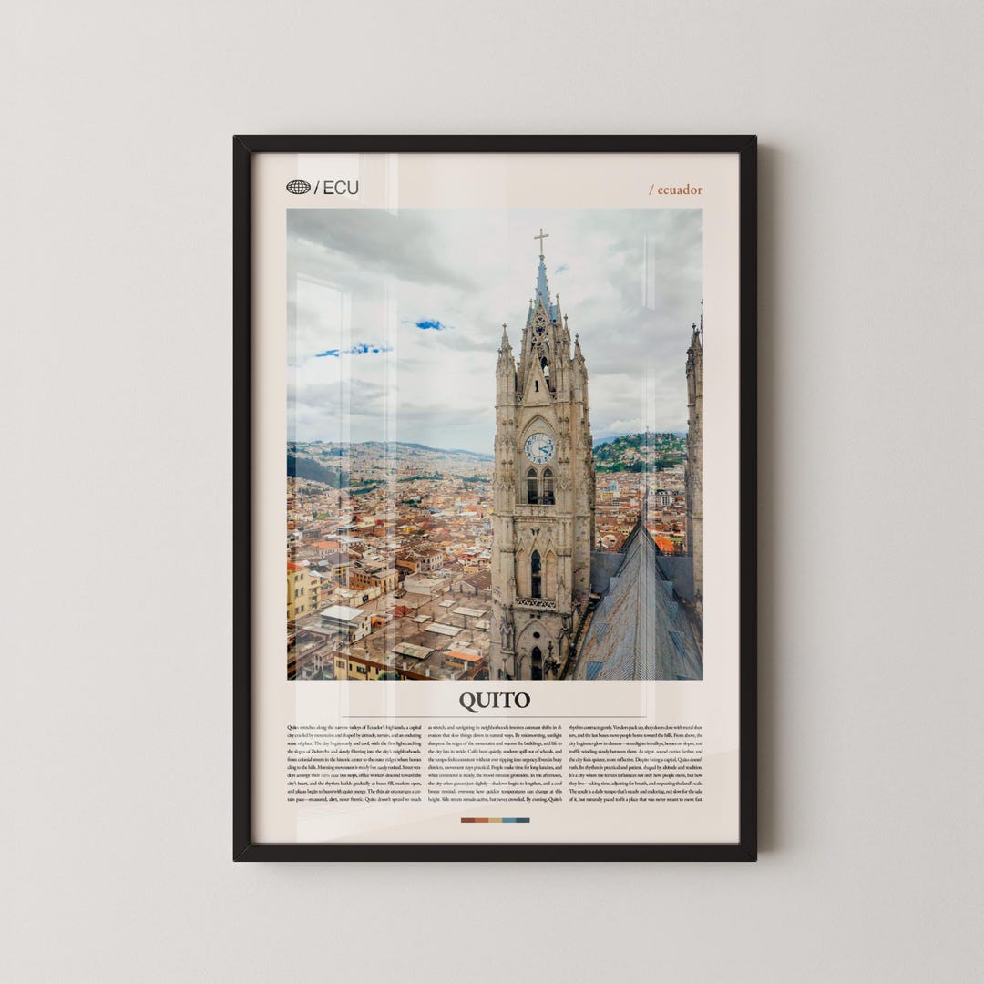 Quito Print, Quito Wall Art, Quito Poster, Ecuador Cityscape ...