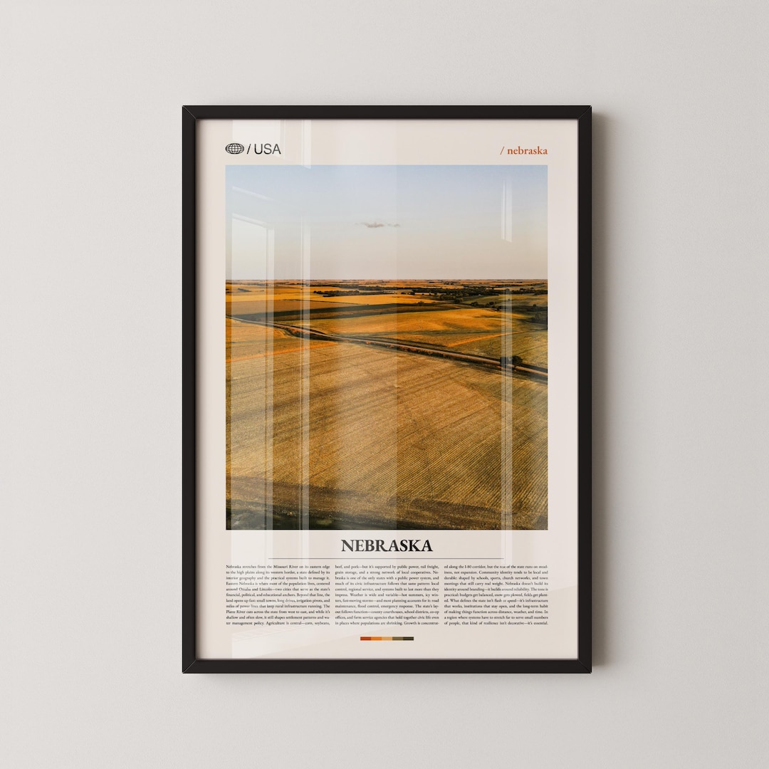 Nebraska Prairie Landscape Photo Print, Midwest Wall Art - Etsy UK