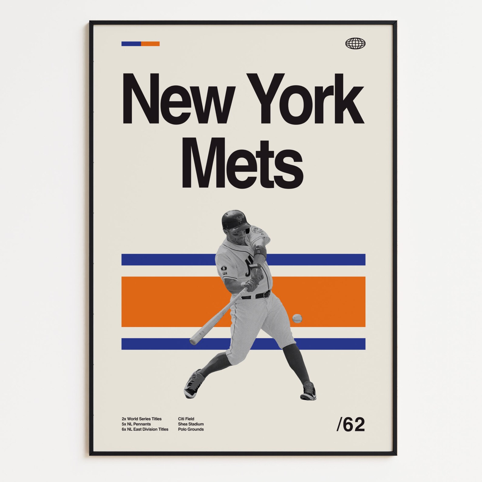 New York Mets Poster, Minimalist, Helvetica, Mid-century Modern ...