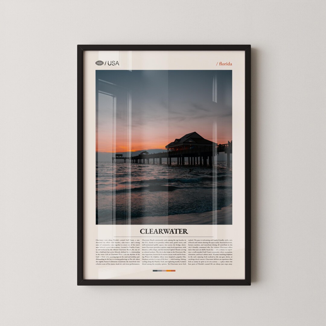 Clearwater Beach Pier Sunset Photo Print, Florida Wall Art - Etsy