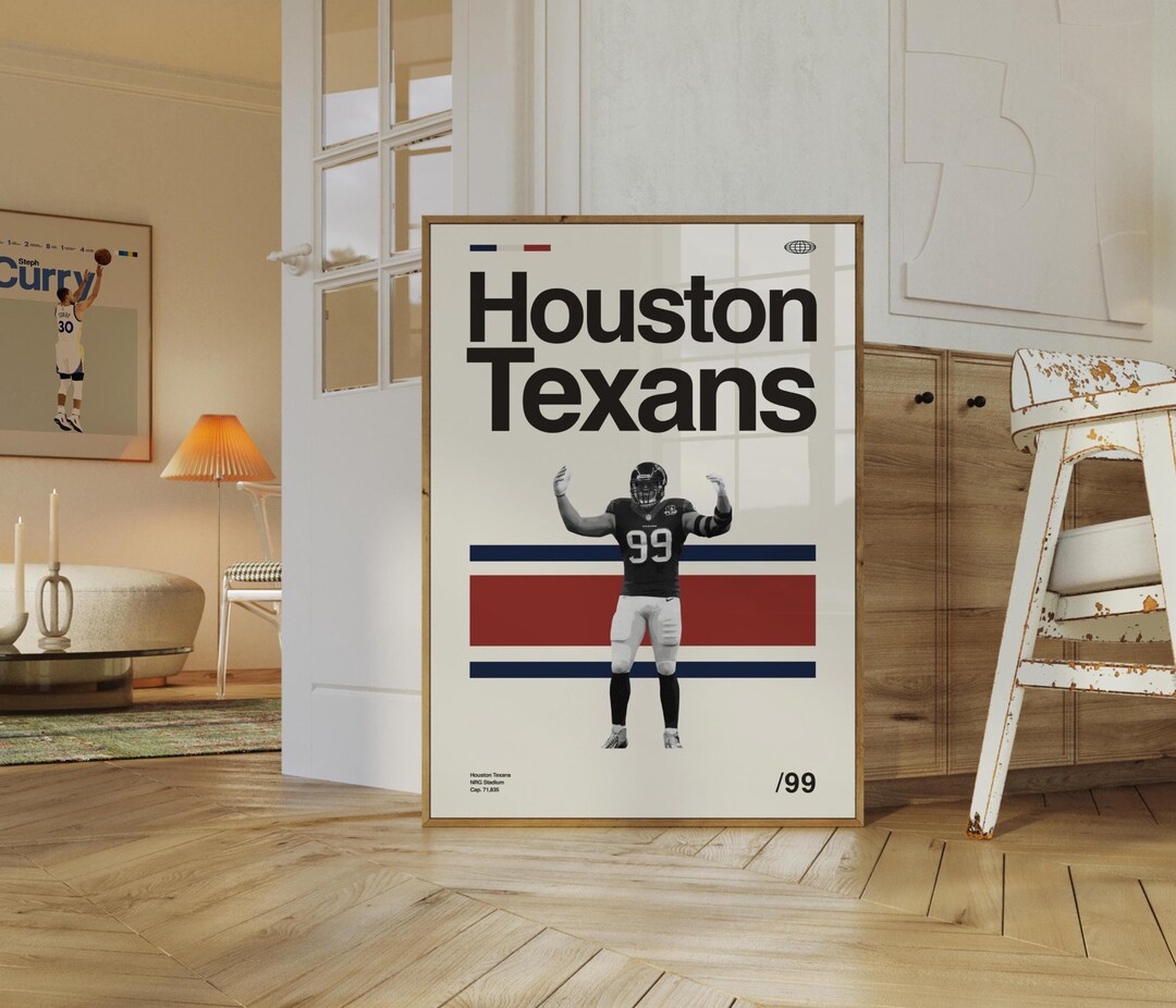 Houston Texans Poster, Minimalist, Helvetica, Mid-century Modern ...