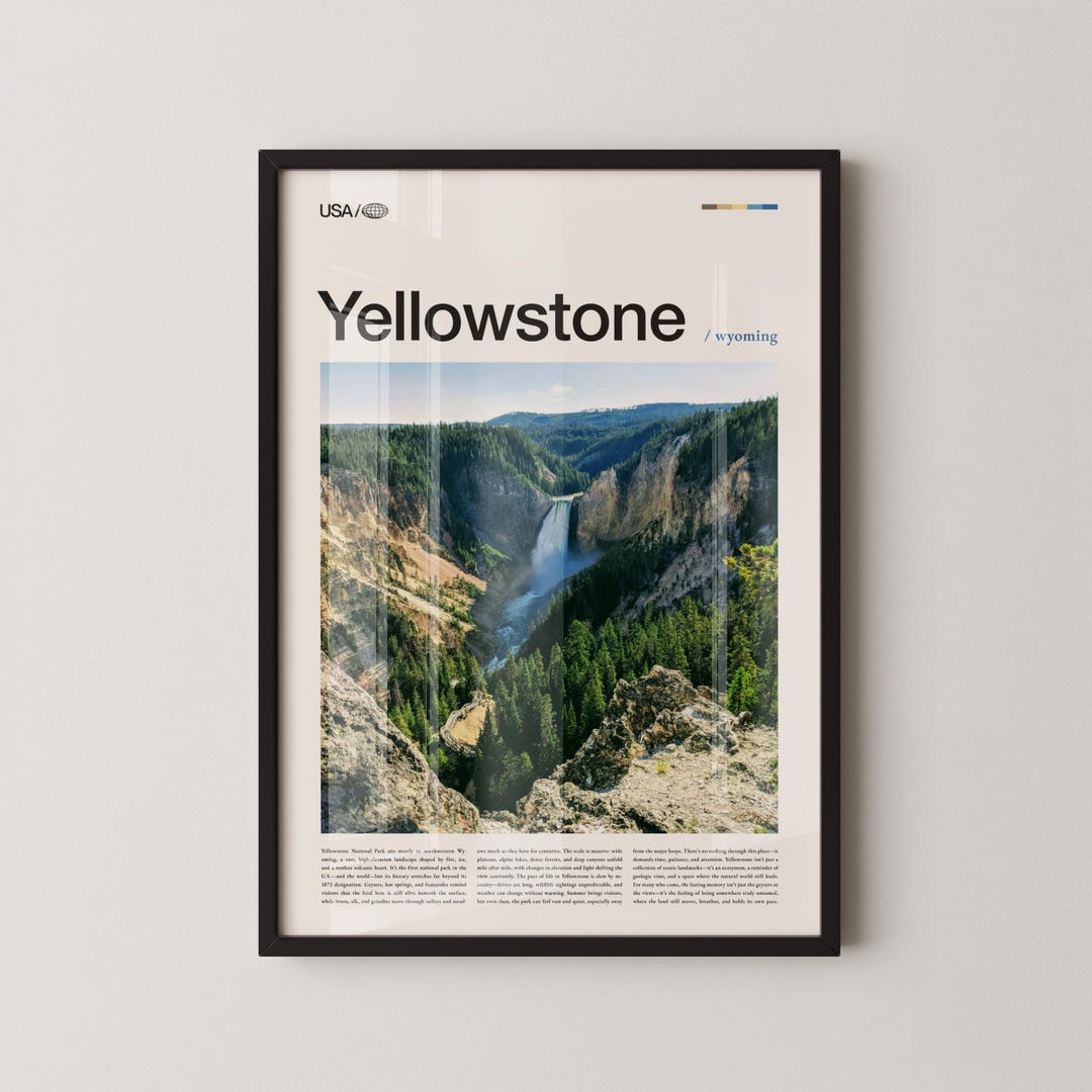 Yellowstone National Park Wall Art Print, Wyoming Landscape Photo - Etsy