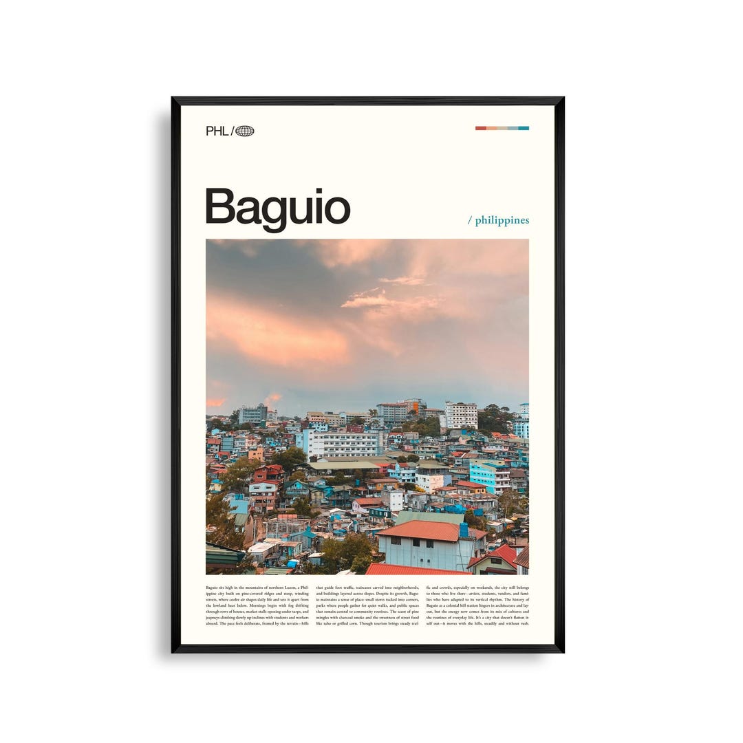 Baguio Philippines Wall Art, Mountain Cityscape and Pine Forest ...