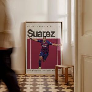 Luis Suárez Poster, Football Poster, Minimalist, Helvetica, Mid-century ...