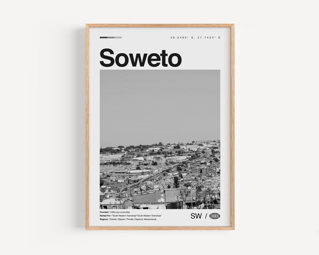 Soweto Print Black and White, Soweto Wall Art, Soweto Poster, Soweto ...