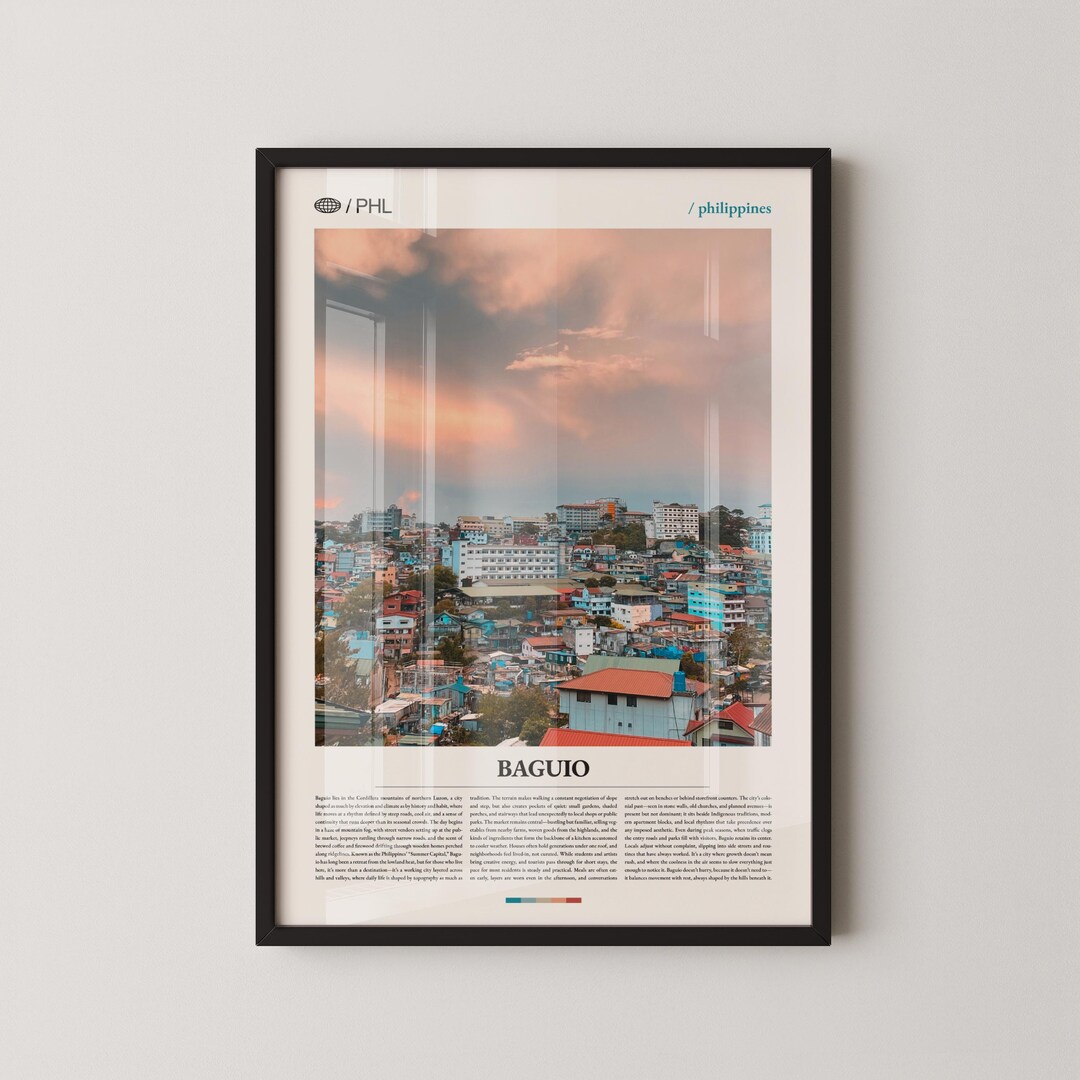Baguio Philippines Wall Art, Mountain Cityscape and Pine Forest ...