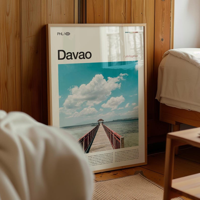 Davao Philippines Wall Art, Tropical Cityscape and Mountain View ...