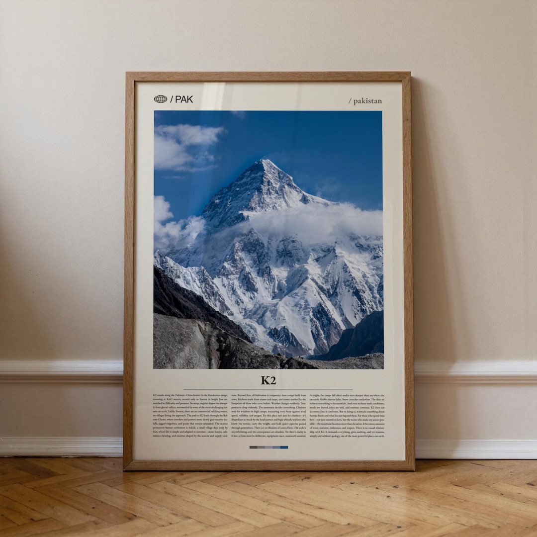 K2 Mountain Photography Print, Karakoram Peak Landscape, Adventure ...